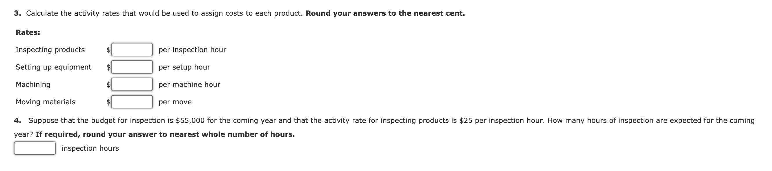 Solved The following activity data has been collected: | Chegg.com