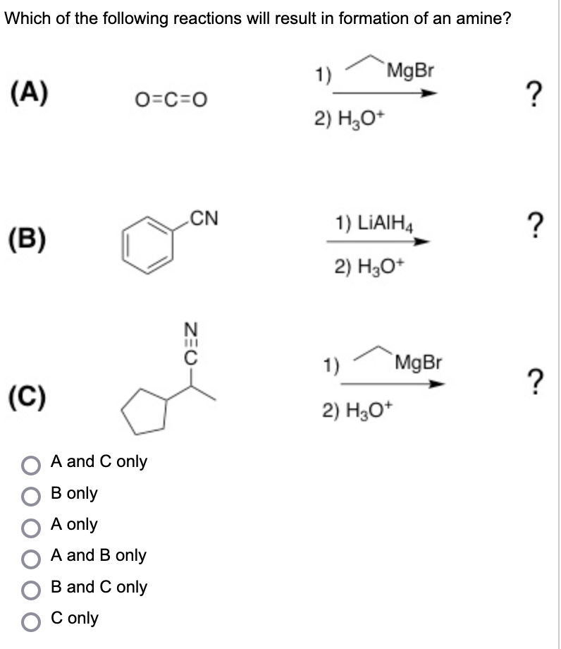Solved Which of the following reactions will result in | Chegg.com