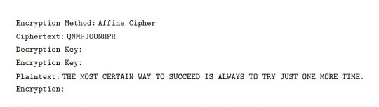 Solved Encryption Method: Affine Cipher Ciphertext: QNMF | Chegg.com