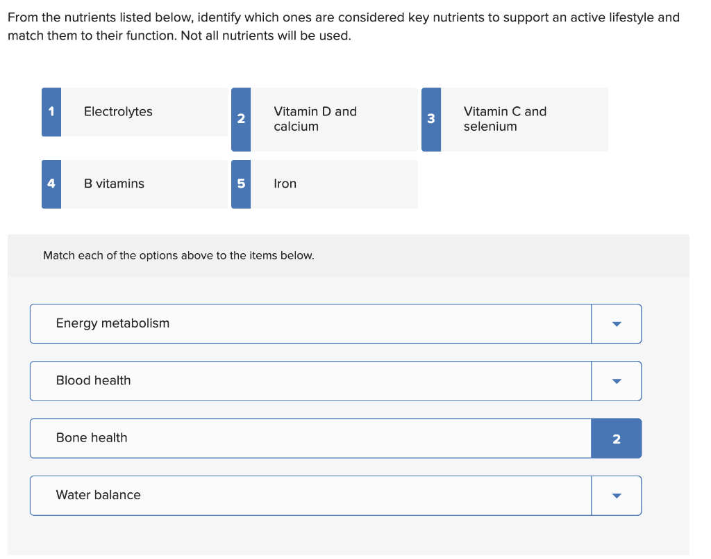 Solved From the nutrients listed below, identify which ones | Chegg.com