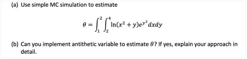 Numerical Statistics Simulations: Please show work | Chegg.com