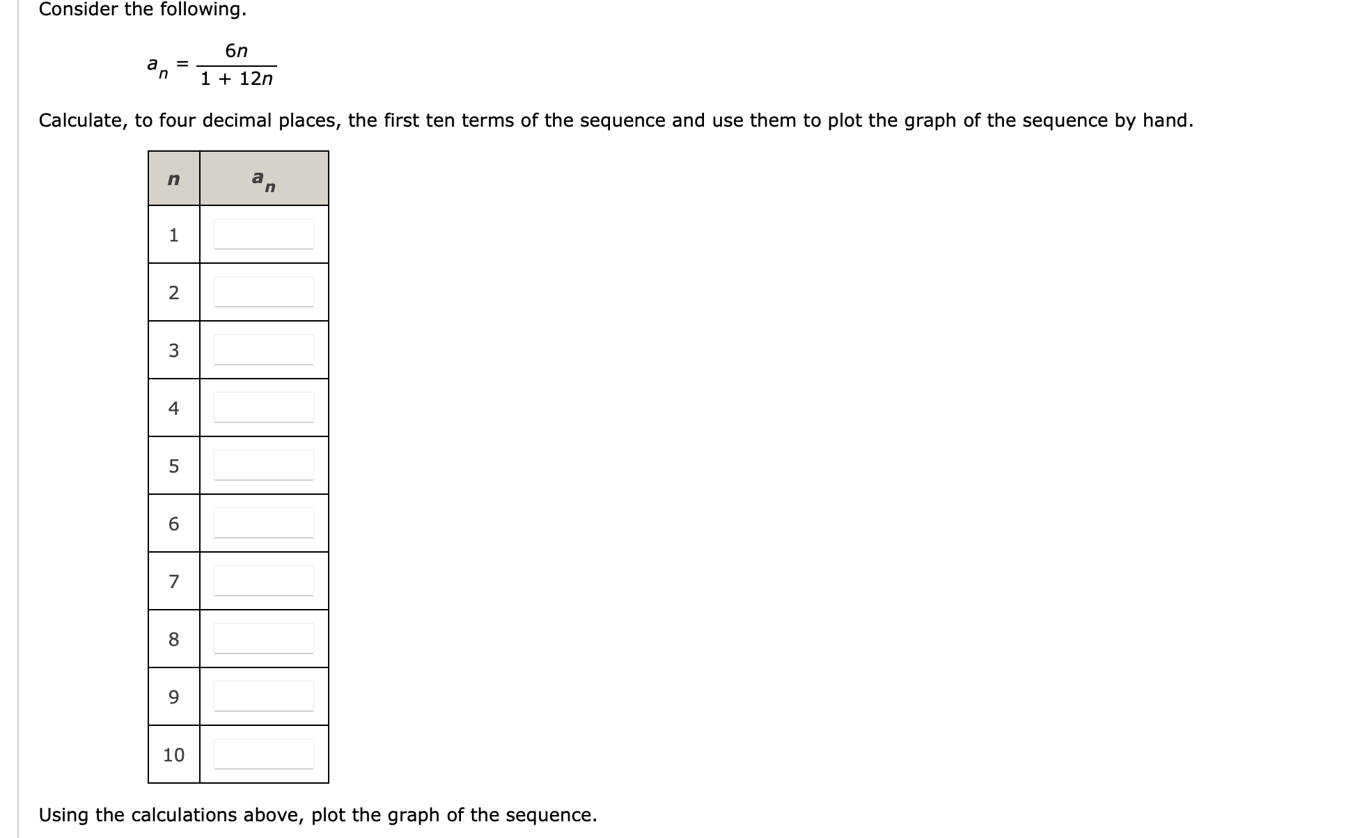 Solved Calculate, to four decimal places, the first ten | Chegg.com