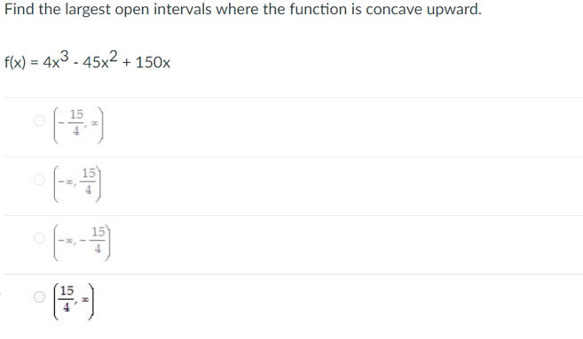 Solved Find the largest open intervals where the function is | Chegg.com