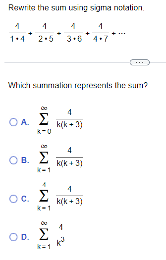 Solved Rewrite the sum using sigma notation. | Chegg.com