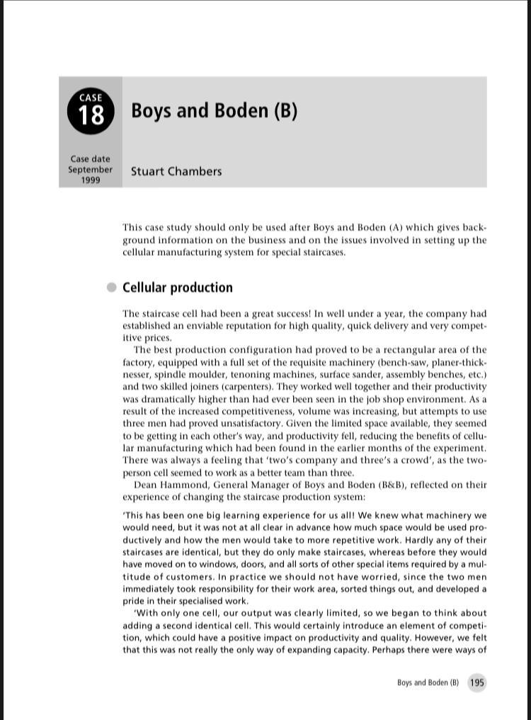 Solved CASE 18 Boys and Boden (B) Case date September 1999 | Chegg.com