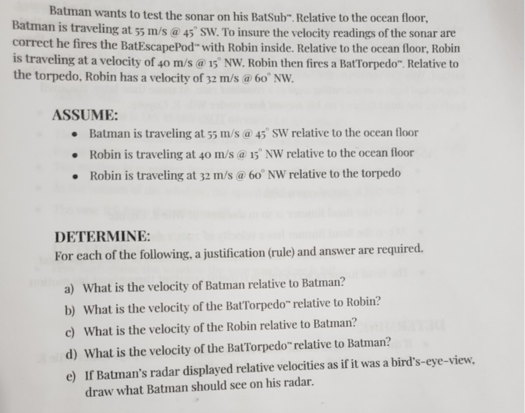 Solved Batman wants to test the sonar on his BatSub". | Chegg.com