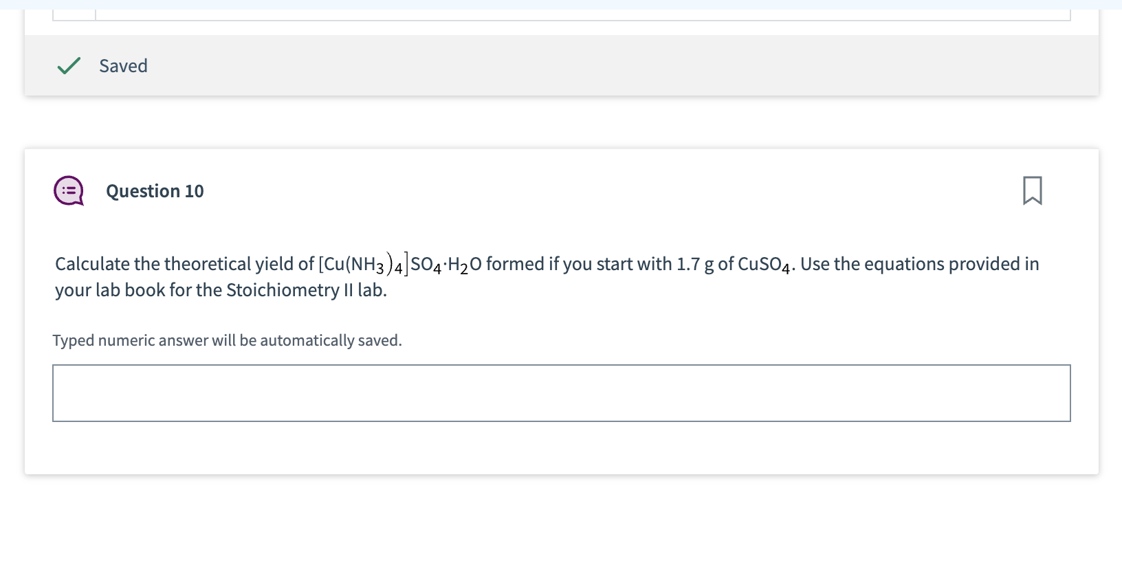Solved Saved Question 10 Calculate the theoretical yield of | Chegg.com