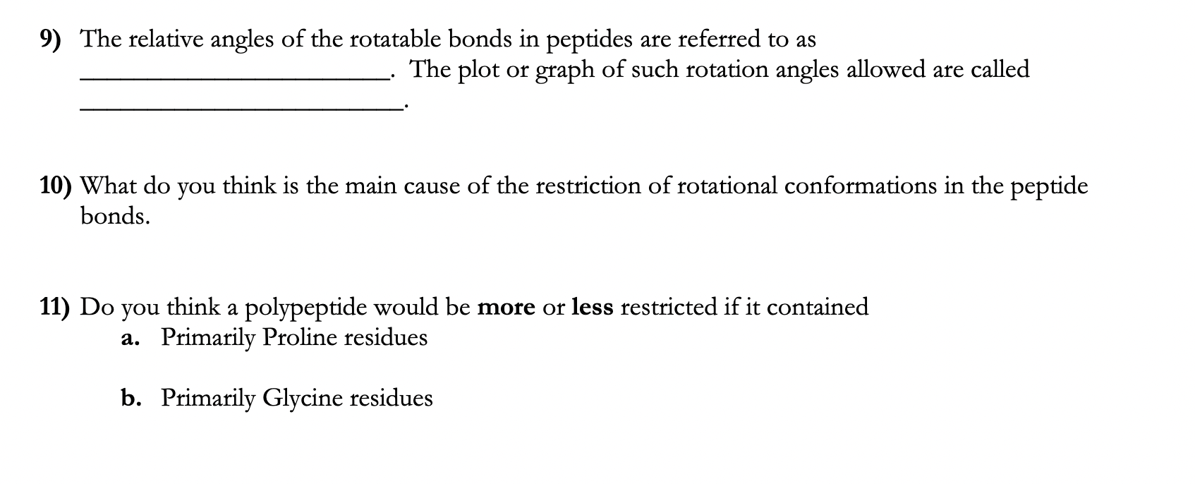 Solved 9) The relative angles of the rotatable bonds in | Chegg.com