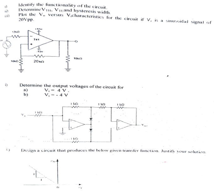 Solved i) ﻿Identify the functionality of the circuit.i) | Chegg.com