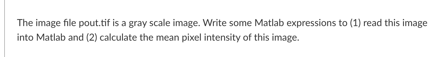 Solved The image file pout.tif is a gray scale image. Write | Chegg.com