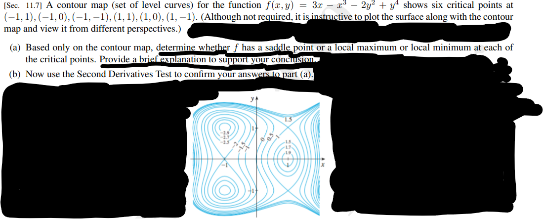 Solved [Sec. 11.7] A contour map (set of level curves) for | Chegg.com