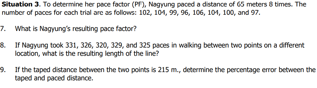 Solved Situation 3. To determine her pace factor (PF), | Chegg.com