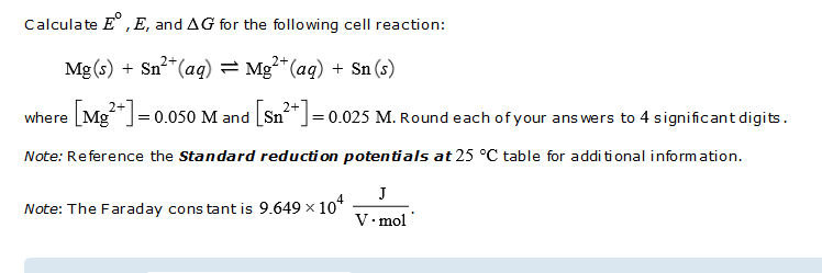 Solved Calculate E°,E, ﻿and ΔG ﻿for the following cell | Chegg.com