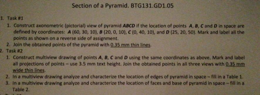 Solved Section of a Pyramid. BTG131.GD1.05 1, Task #1 1. | Chegg.com