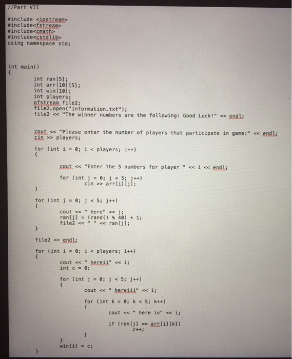 Solved I have this program on C++ that runs but it's not | Chegg.com