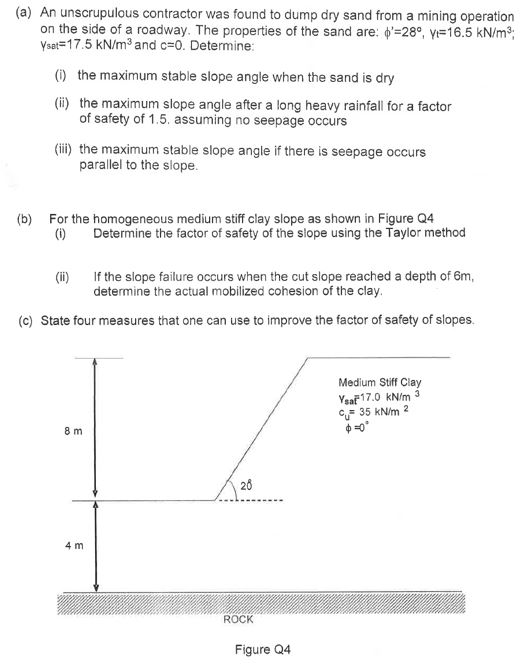 (a) An unscrupulous contractor was found to dump dry | Chegg.com