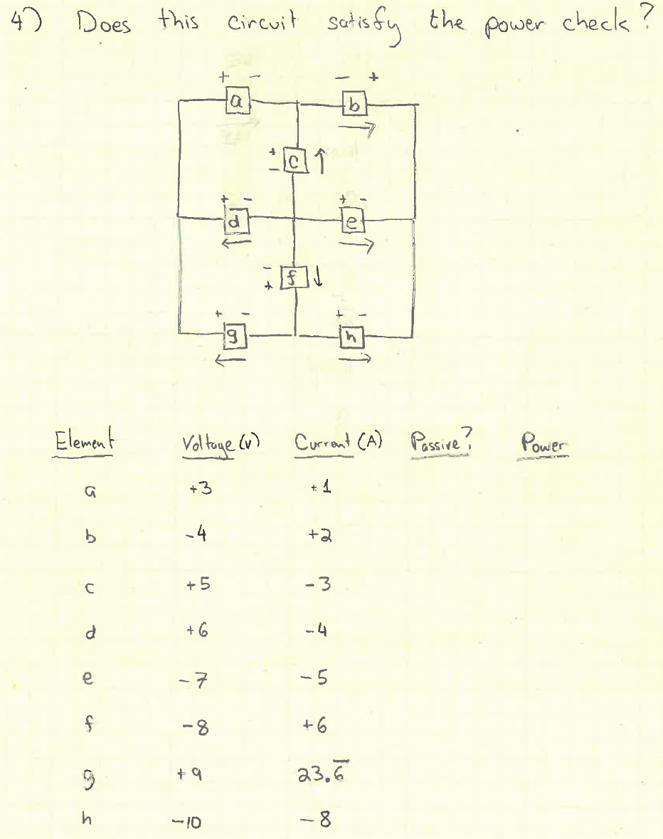 Solved 4) Does this circuit satisfy the power check? - > | Chegg.com