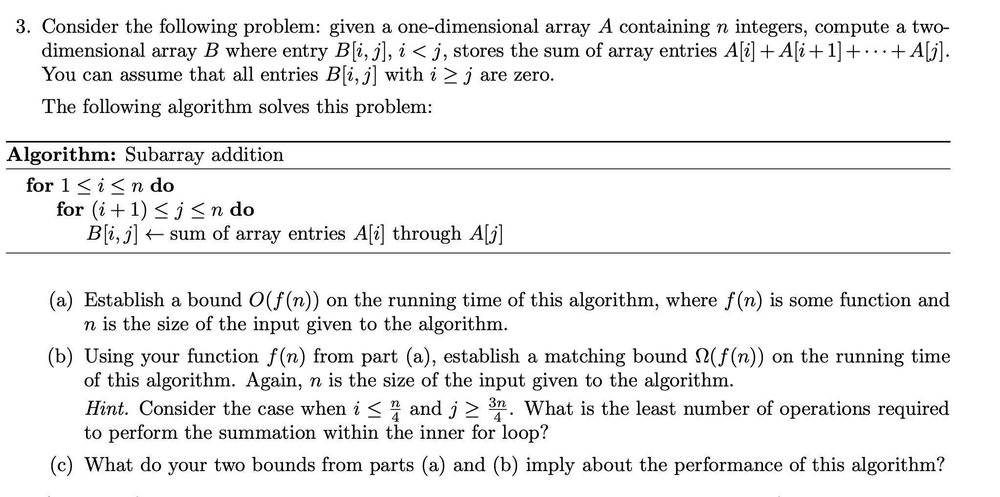 Solved > 3. Consider the following problem: given a | Chegg.com