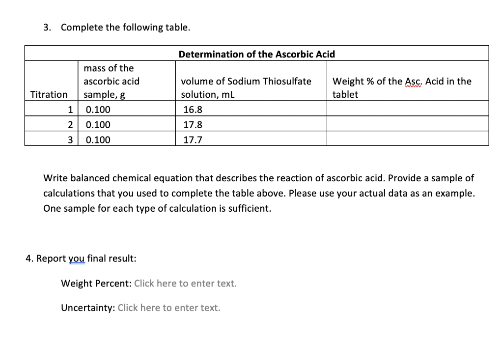 Solved 3. Complete the following table. Write balanced | Chegg.com