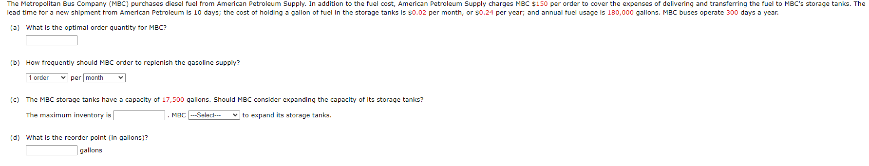 Solved (a) What is the optimal order quantity for MBC? 1 (b) | Chegg.com
