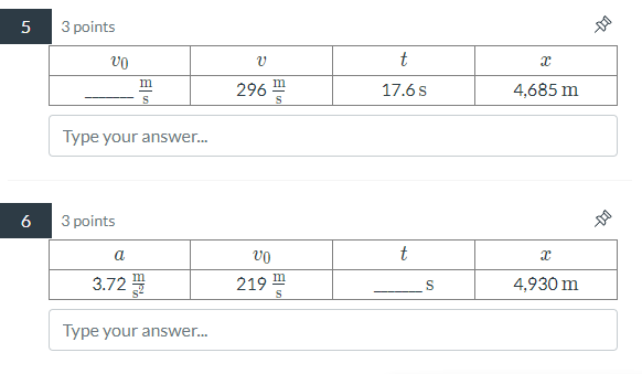 Solved 1-D Motion Equations with Constant Acceleration An | Chegg.com