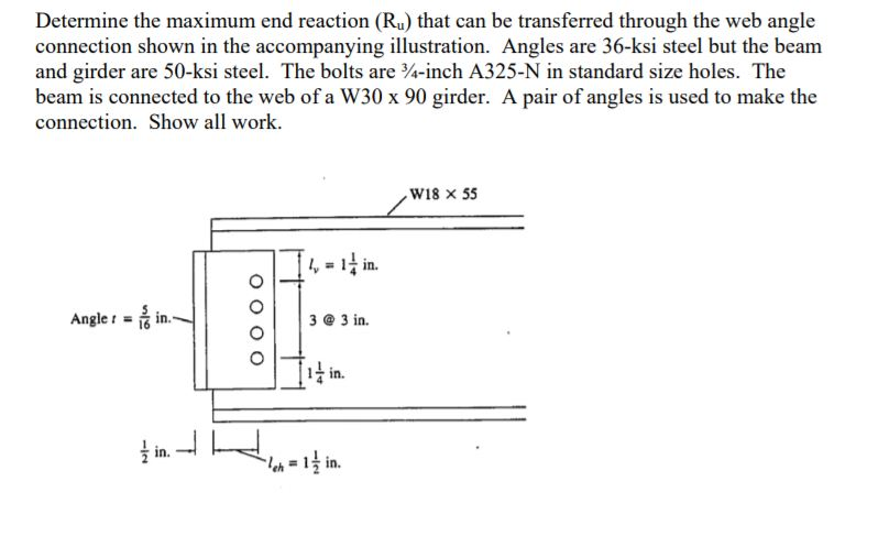 Determine the maximum end reaction (RU) that can be | Chegg.com