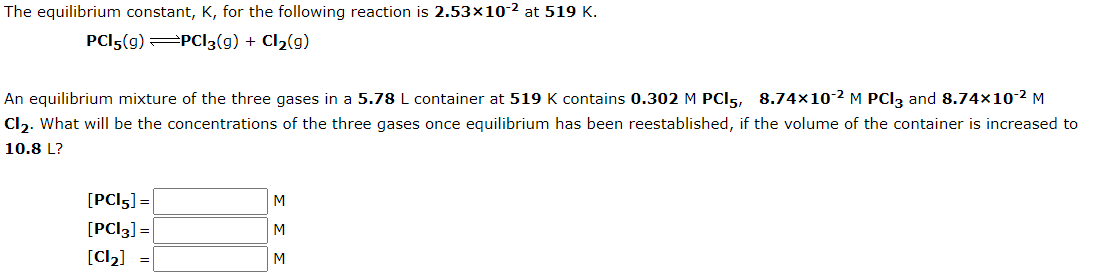 Solved PCl5( g)⇌PCl3( g)+Cl2( g) An equilibrium mixture of | Chegg.com