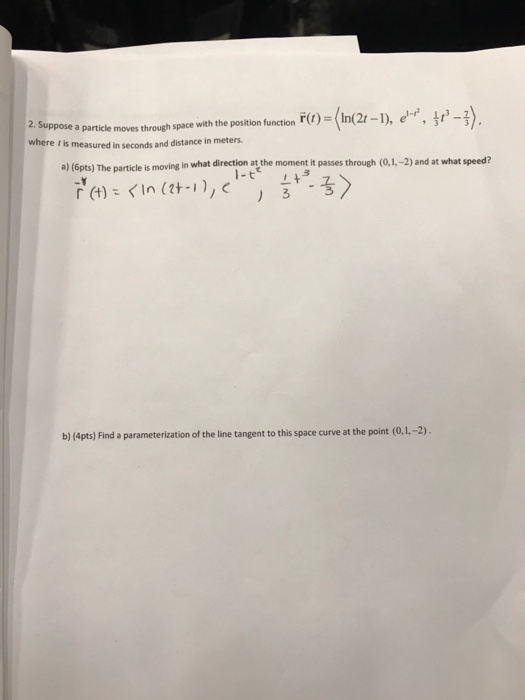 Solved Suppose a particle moves through space with the | Chegg.com