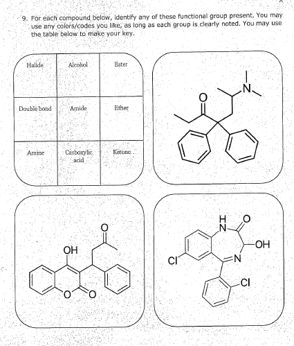 Solved For each compound below, Identify any of these | Chegg.com
