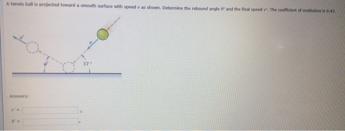 Solved A tennis ball is projected toward a smooth surface | Chegg.com