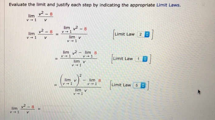Solved Evaluate the limit and justify each step by | Chegg.com