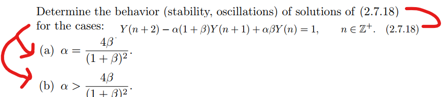 Solved Determine the behavior (stability, ﻿oscillations) ﻿of | Chegg.com