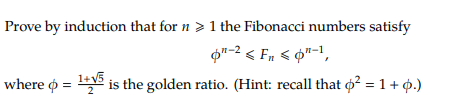 Solved Prove by induction that for n1 the Fibonacci numbers | Chegg.com