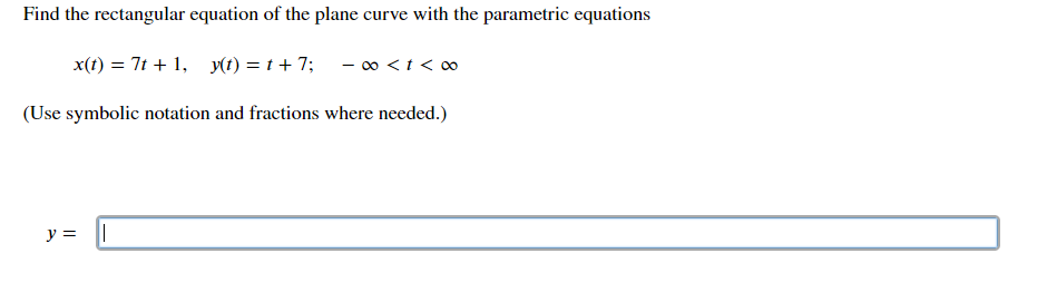 Solved Find the rectangular equation of the plane curve with | Chegg.com
