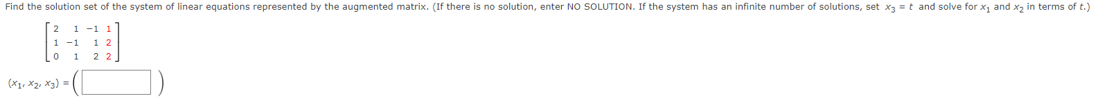 Solved Find the solution set of the system of linear | Chegg.com