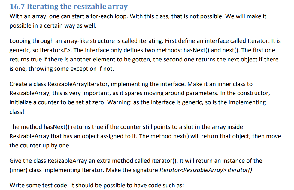 Solved ResizableArray array = new ResizableArray(20); // | Chegg.com