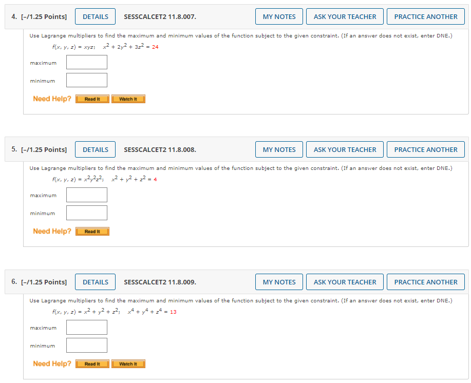 Solved 4. [-/1.25 Points] DETAILS SESSCALCET2 11.8.007. MY | Chegg.com