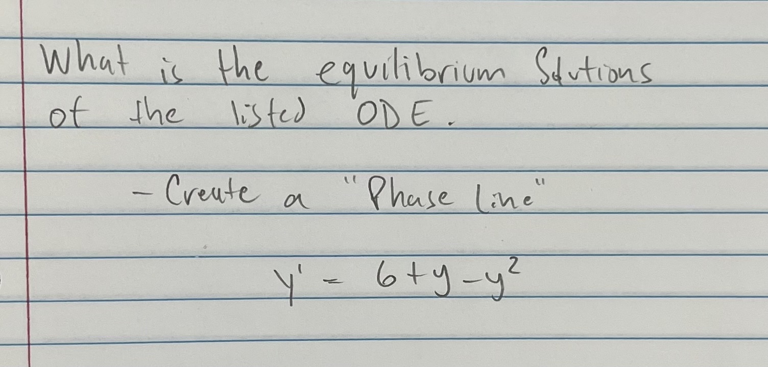 Solved What is the equilibrium Sautions of the listed ODE. - | Chegg.com