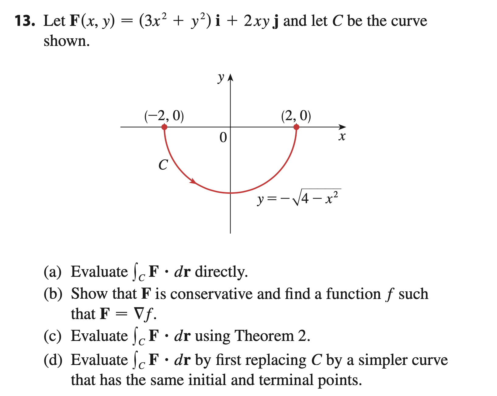 Solved 3. Let F(x,y)=(3x2+y2)i+2xyj and let C be the curve | Chegg.com