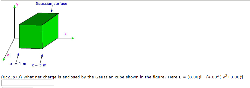 Solved Gaussian surface X = 1 m X = 3 m (8c23p70) What net | Chegg.com