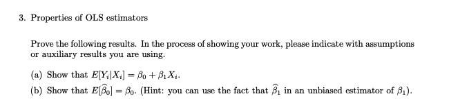 Solved Properties Of Ols Estimators Prove The Following 