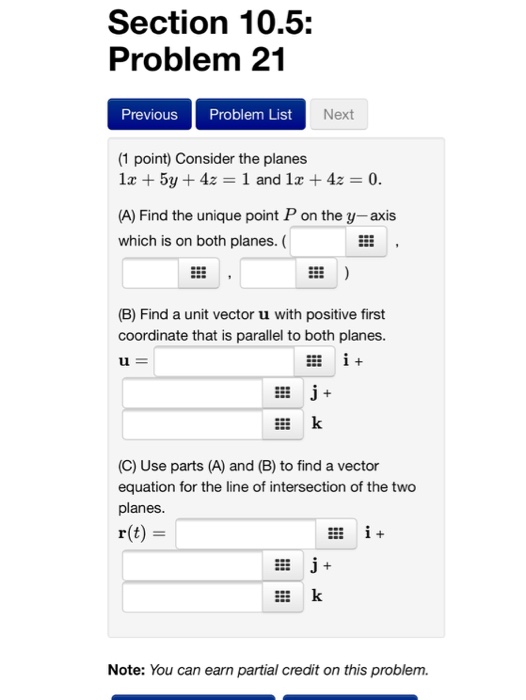 Solved Consider the planes 1x + 5y + 4z = 1 and 1x + 4z = | Chegg.com