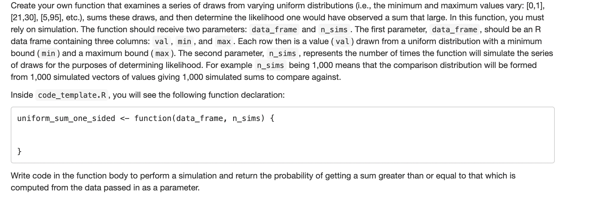 Create your own function that examines a series of | Chegg.com