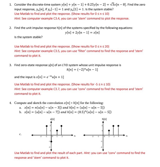 Solved 1 Consider The Discrete Time System Y[n] Y[n 1]