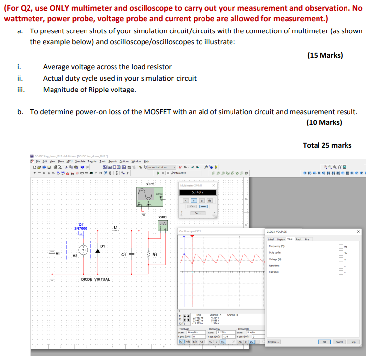 Solved (For Q2, use ONLY multimeter and oscilloscope to | Chegg.com