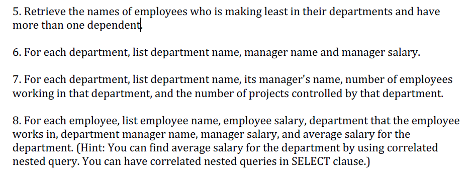 Solved Specify the following queries in SQL DON'T COPY AND | Chegg.com