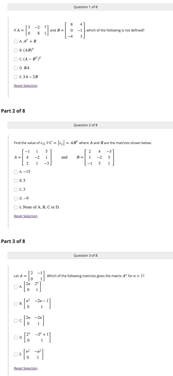 Solved If A=[30−2871] and B=⎣⎡80−44−13⎦⎤, which of the | Chegg.com