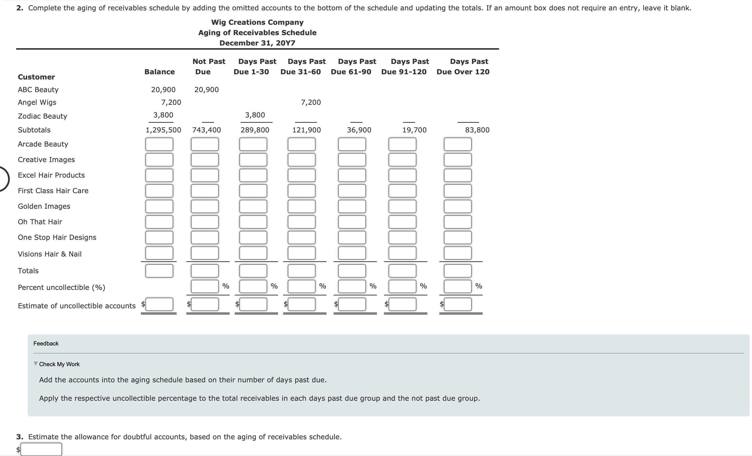 Solved 1. Determine the number of days past due for each of | Chegg.com