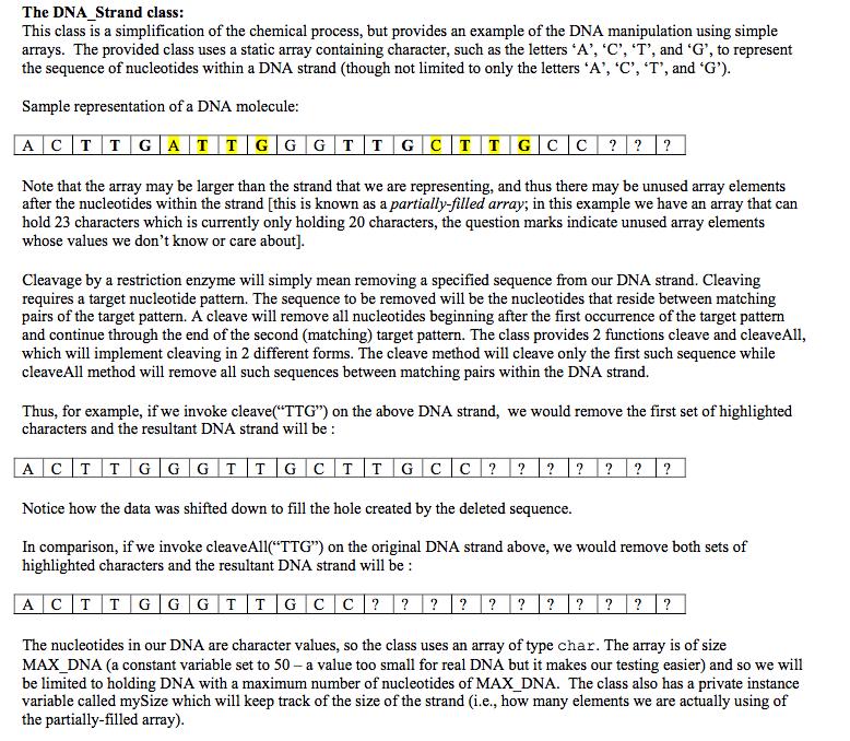 Solved This assignment has a DNA_Strand.h. file that | Chegg.com
