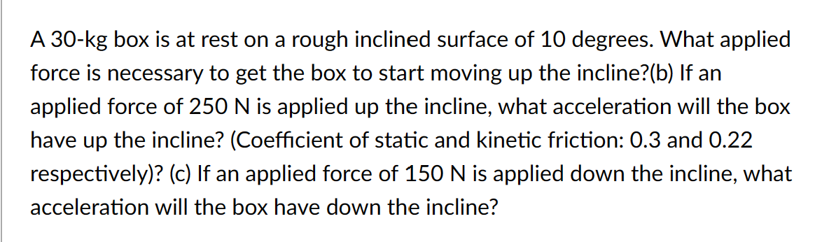 Solved A 30-kg box is at rest on a rough inclined surface of | Chegg.com